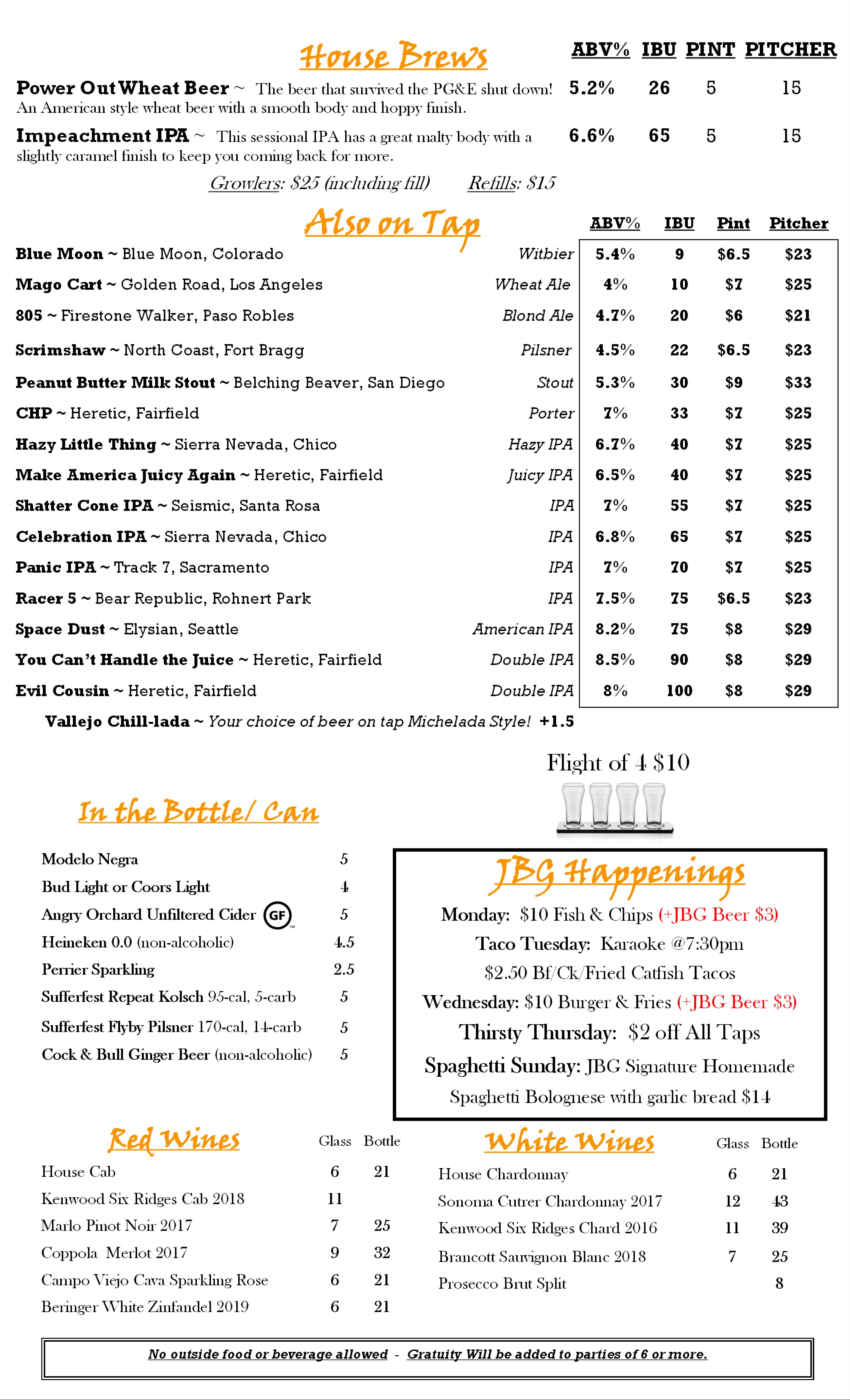 Menu | Junction Brewery & Grill